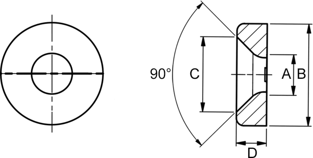 Metric finishing washers 6,4x15x4, PA 6, white, type 1 | emico